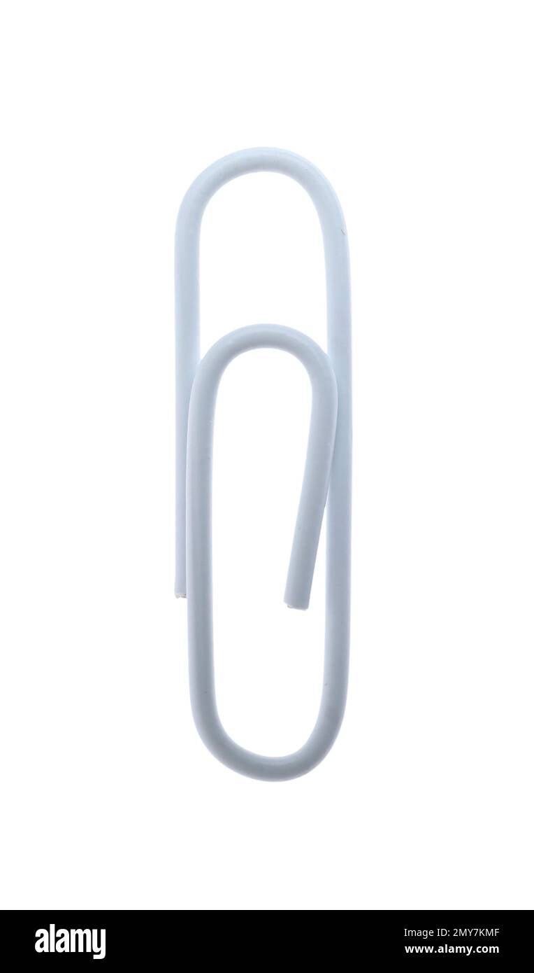 Colorful paper clip isolated on white. School stationery Stock Photo ...