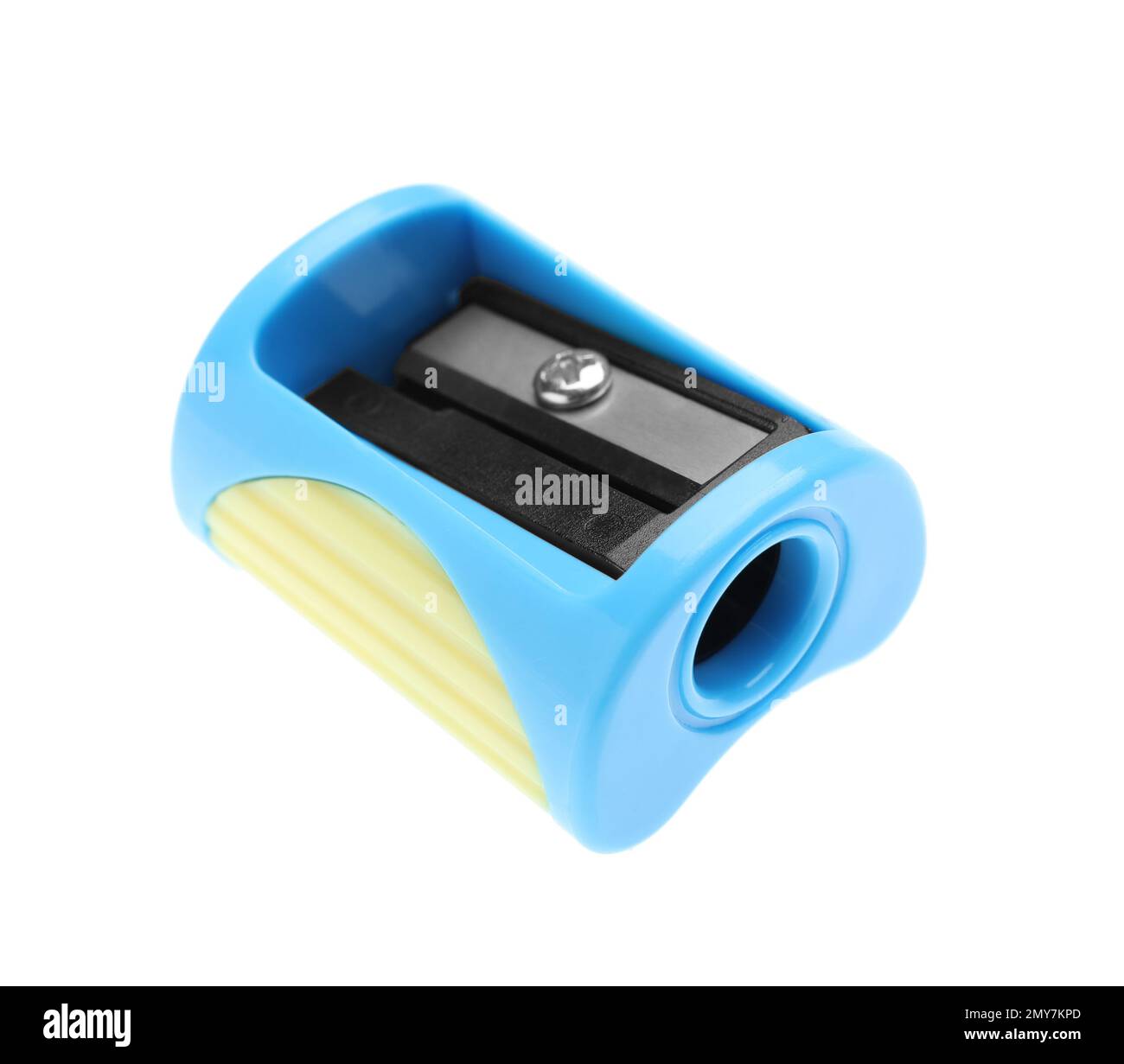 Bright yellow pencil sharpener Cut Out Stock Images & Pictures - Alamy
