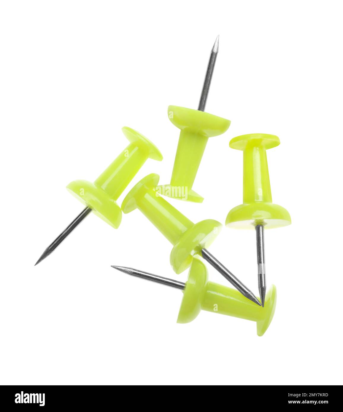 Colorful drawing pins isolated on white. School stationery Stock Photo ...