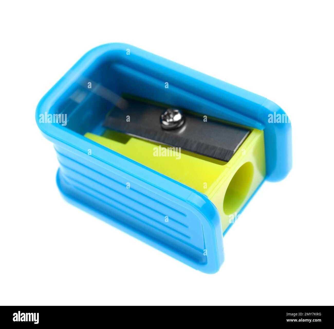 Bright yellow pencil sharpener Cut Out Stock Images & Pictures - Alamy