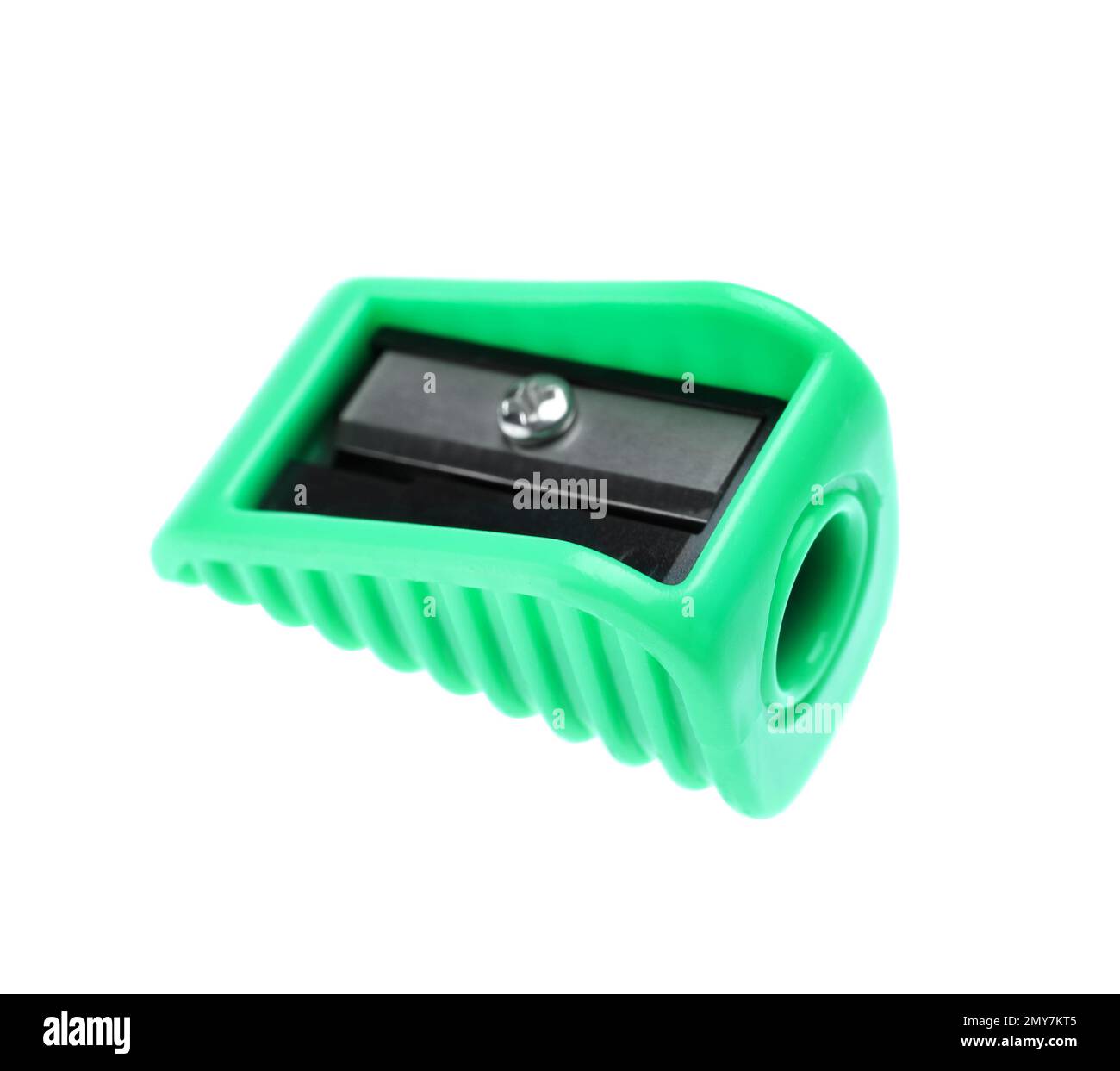 Modern pencil sharpener isolated on white. School stationery Stock ...