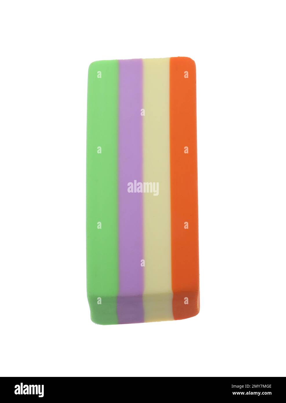 New eraser isolated on white. School stationery Stock Photo - Alamy