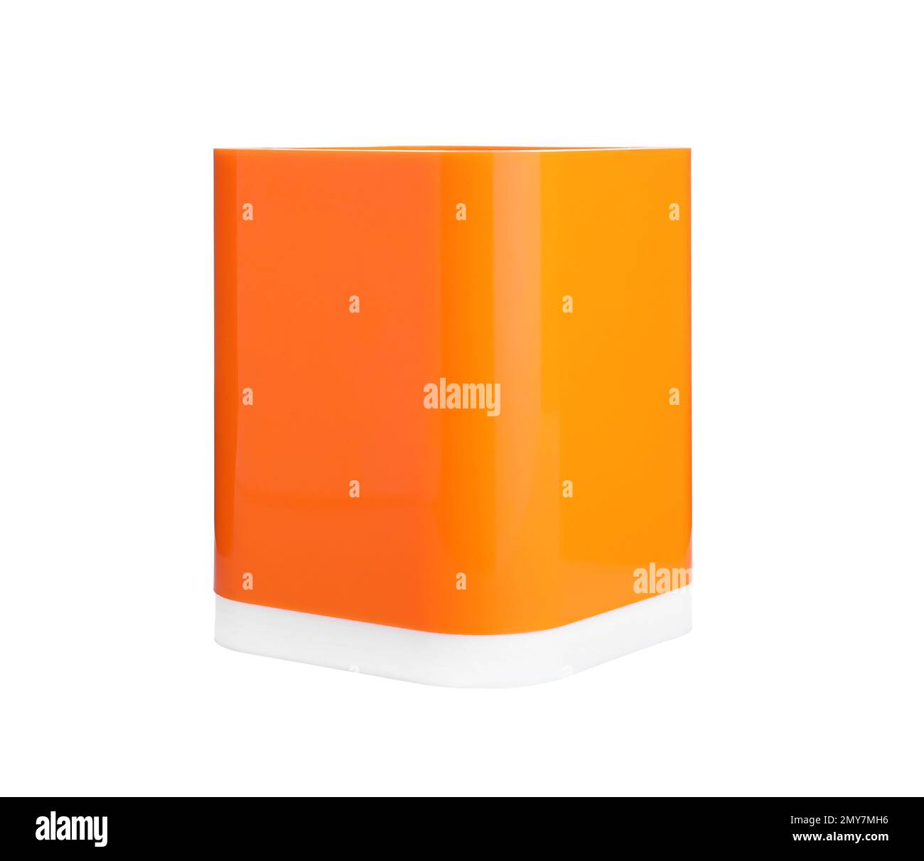 Orange plastic holder isolated on white. Stationery for school Stock ...