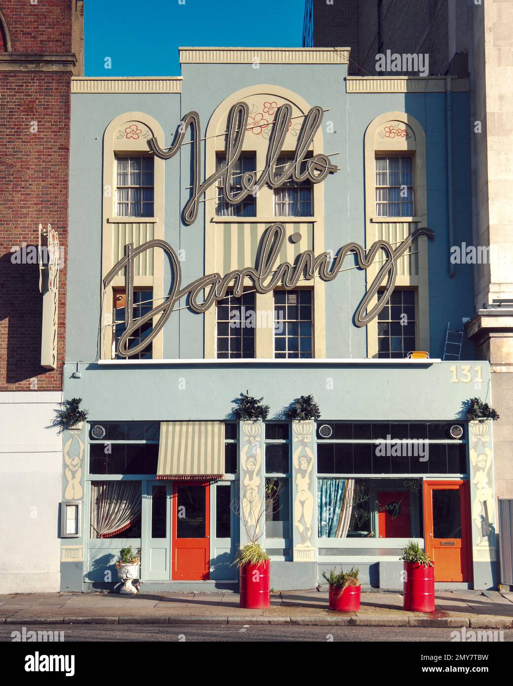 Hello Darling Facade of a Cute Cafe in Waterloo Area, London Stock ...
