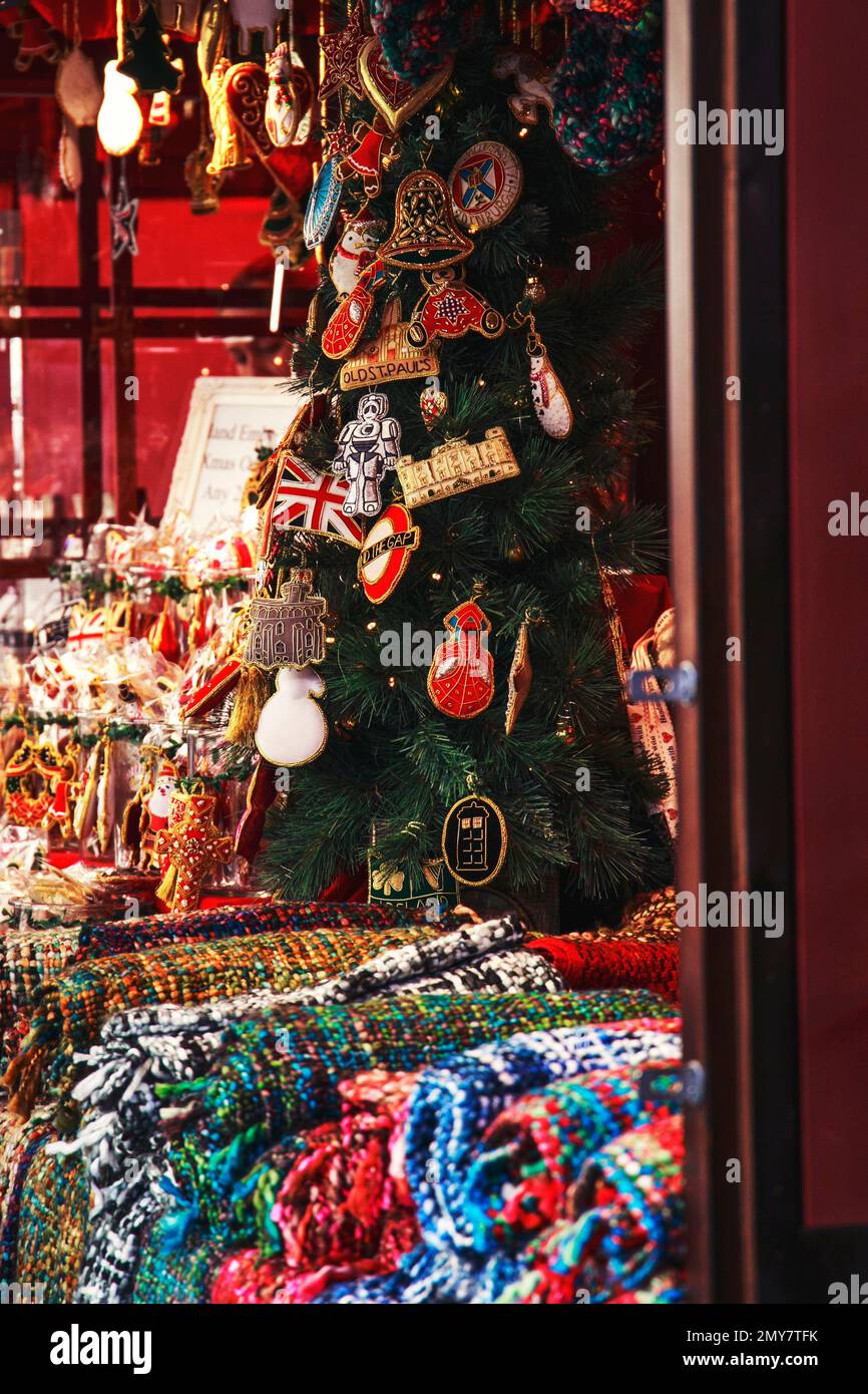 Details of Christmas in Red London Stock Photo - Alamy