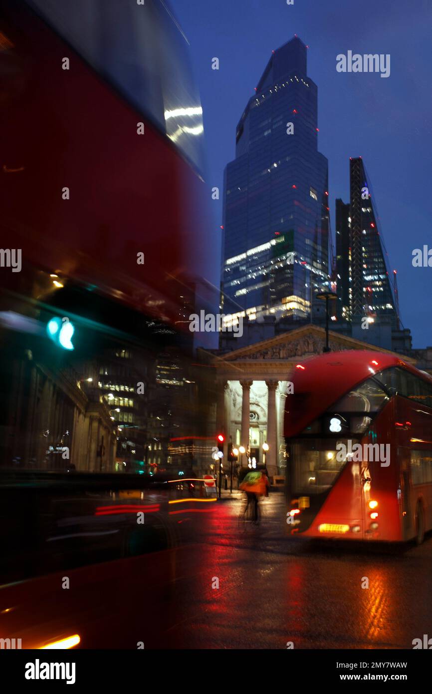 Blurred Red Bus in London at Night Stock Photo - Alamy