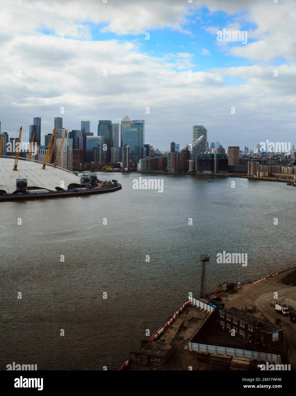 The O2 Arena From Above with Canary Wharf in the Background Stock Photo ...