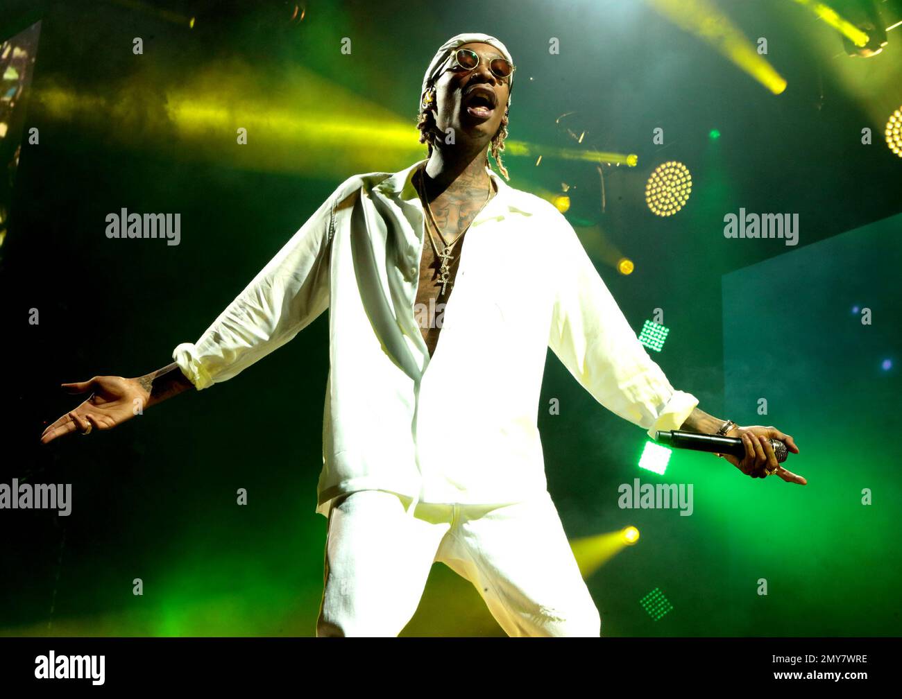 Wiz Khalifa performs in concert during his “The High Road Tour” at the ...