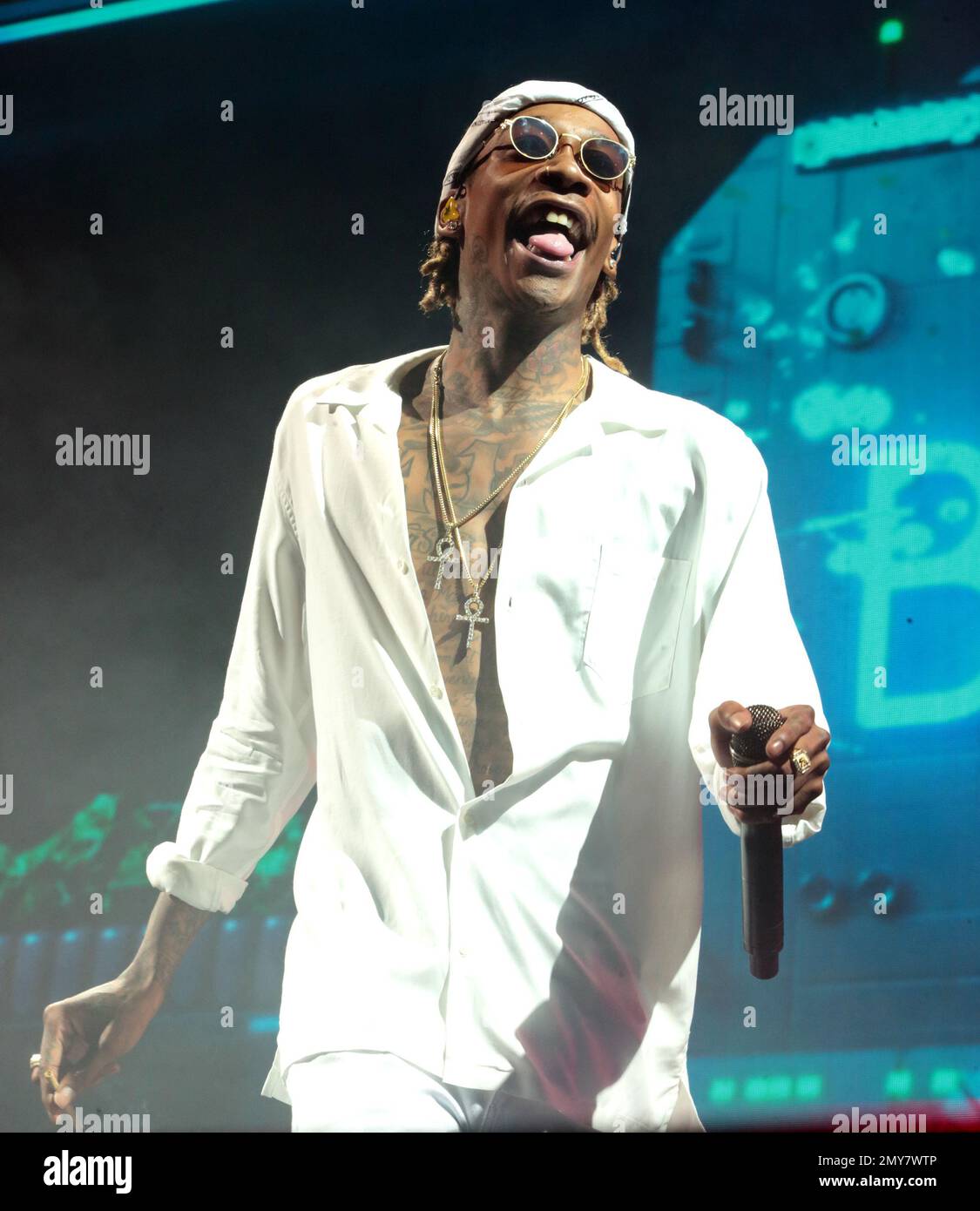 Wiz Khalifa performs in concert during his “The High Road Tour” at the ...