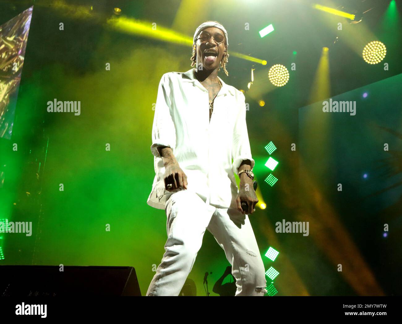 Wiz Khalifa performs in concert during his “The High Road Tour” at the ...