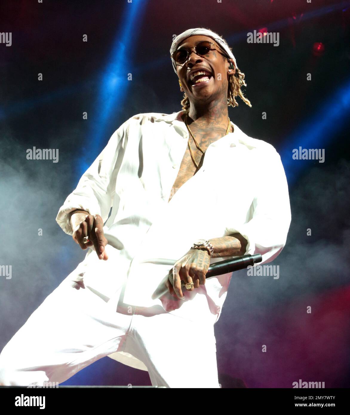 Wiz Khalifa performs in concert during his “The High Road Tour” at the ...