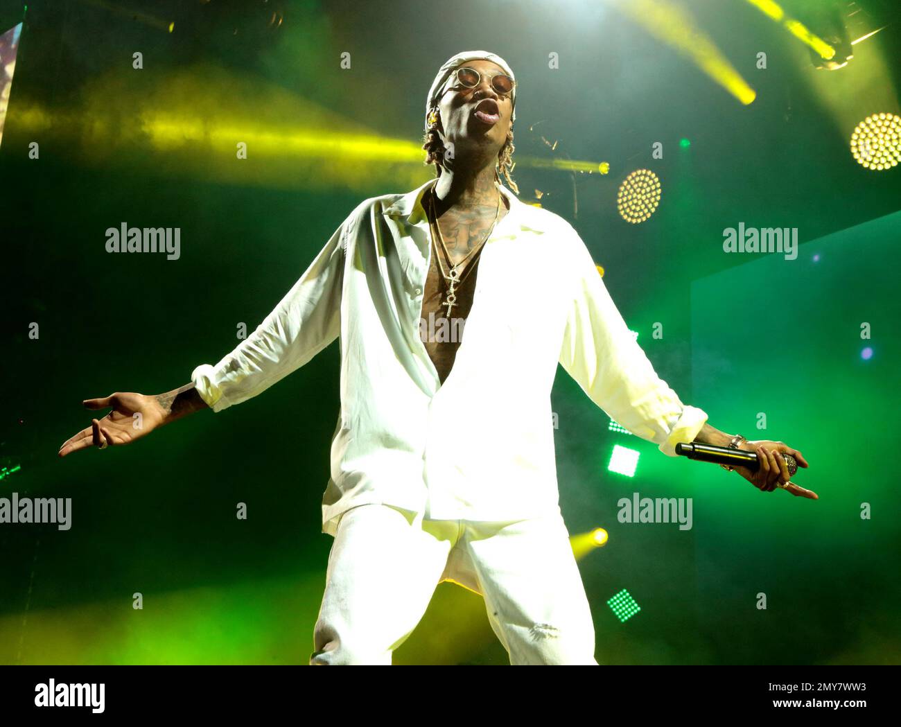 Wiz Khalifa performs in concert during his “The High Road Tour” at the ...
