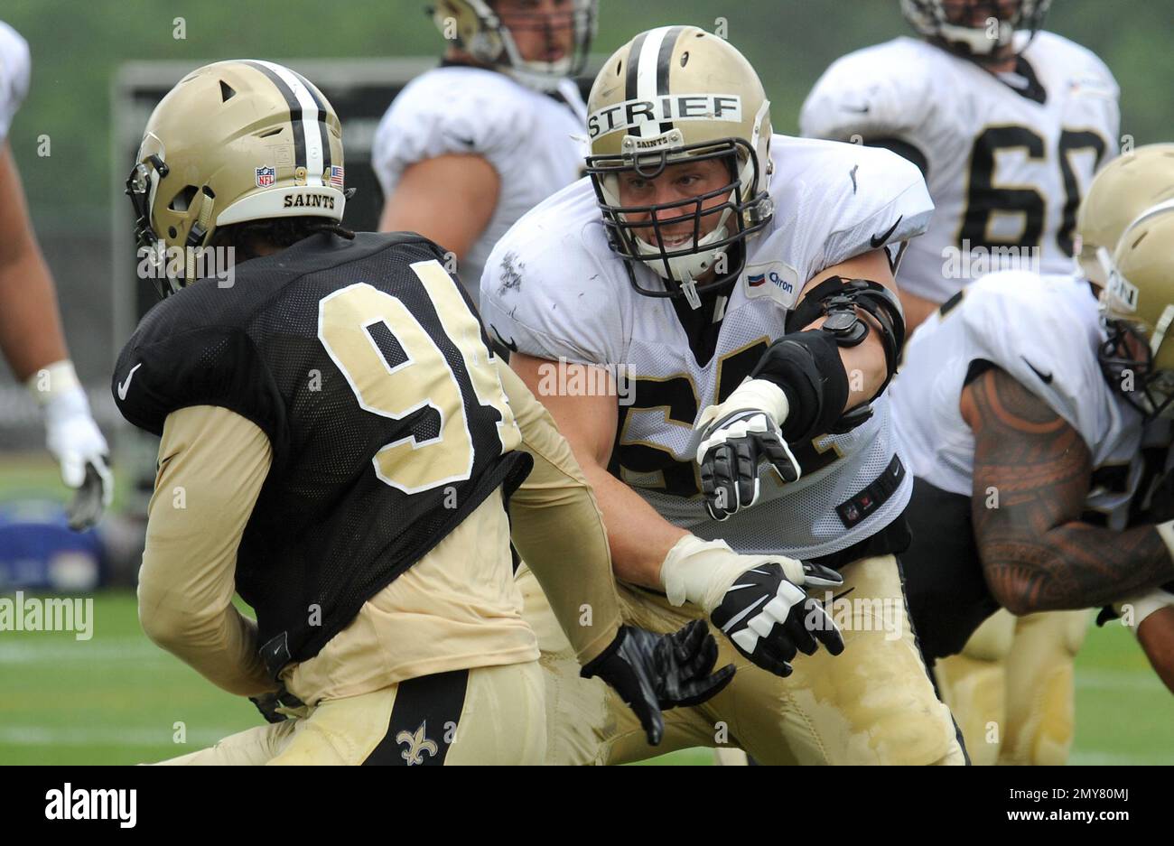 New Orleans Saints tackle Zach Strief (64) tries to block New Orleans ...