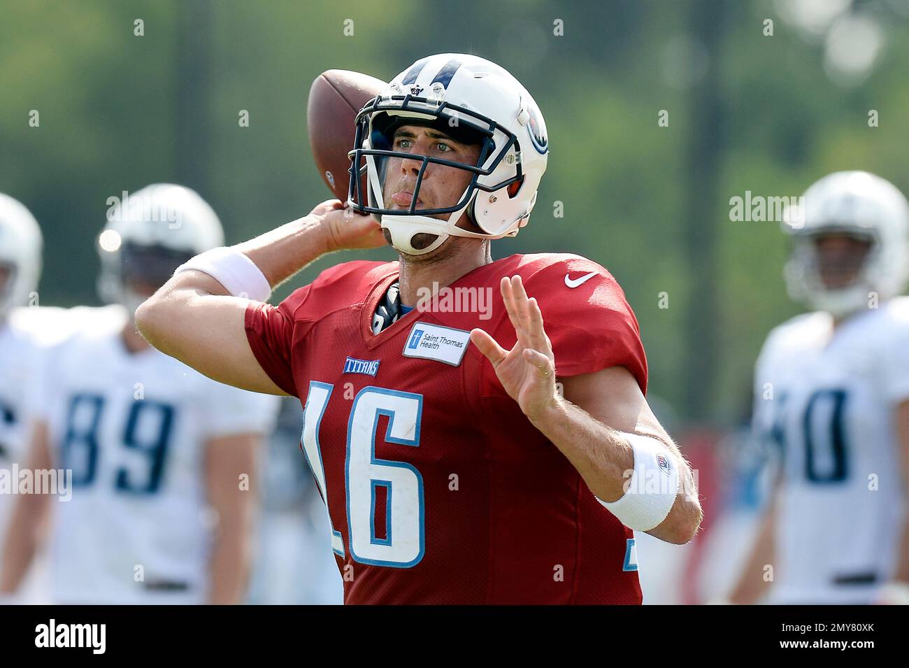 Tennessee Titans quarterback Matt Cassel throws the ball during NFL ...