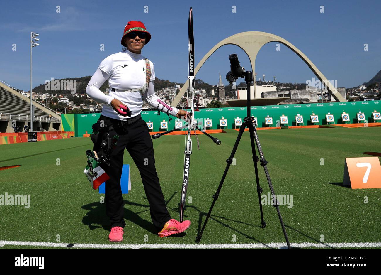 Mexico's Aida Roman smiles during an individual ranking round at the ...