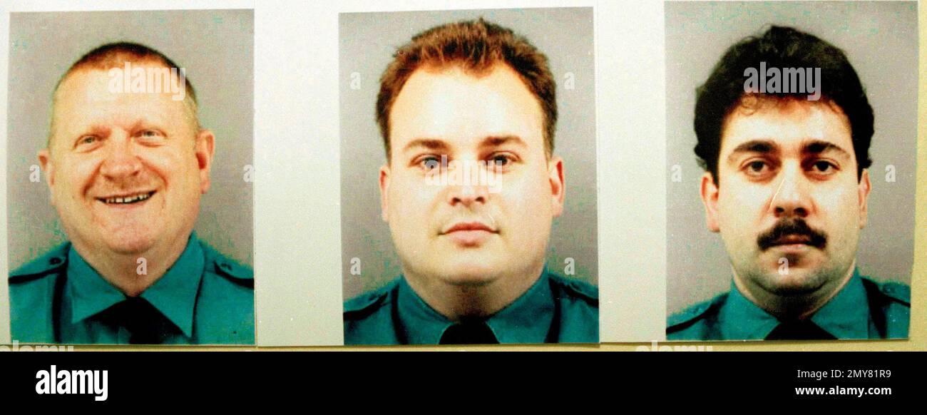 New York City Police officers, from left: Russell Litwenak, Jorge ...