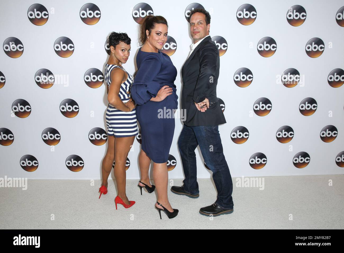 Carly Hughes, from left, Katy Mixon and Diedrich Bader, cast members in ...