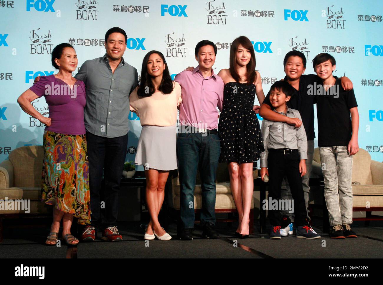 Actors and actresses, from left, Lucille Soong, Randall Park, Constance ...