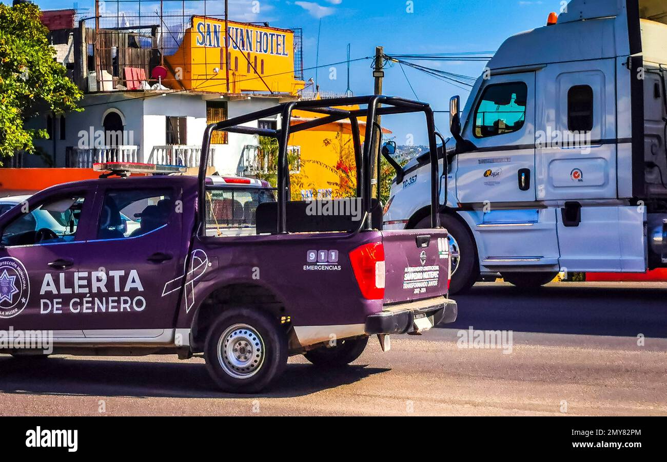 Puerto Escondido Oaxaca Mexico 2023 Mexican police car vehicle pick up ...