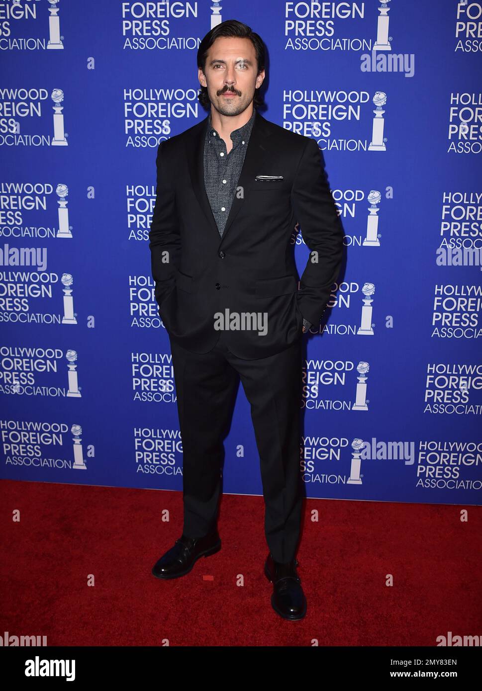 Milo Ventimiglia arrives at the Hollywood Foreign Press Association ...