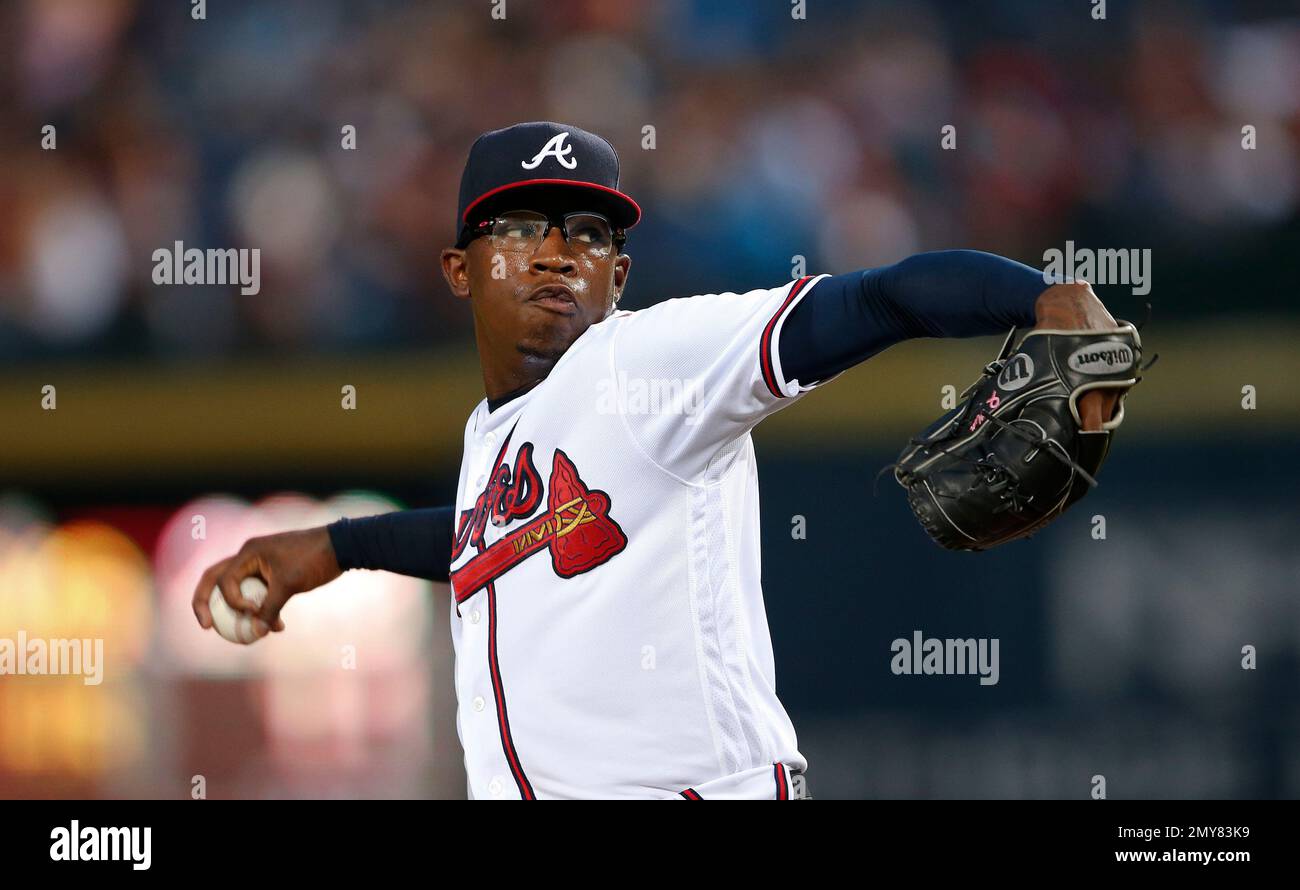 Atlanta Braves pitcher Tyrell Jenkins works in the first inning of a ...