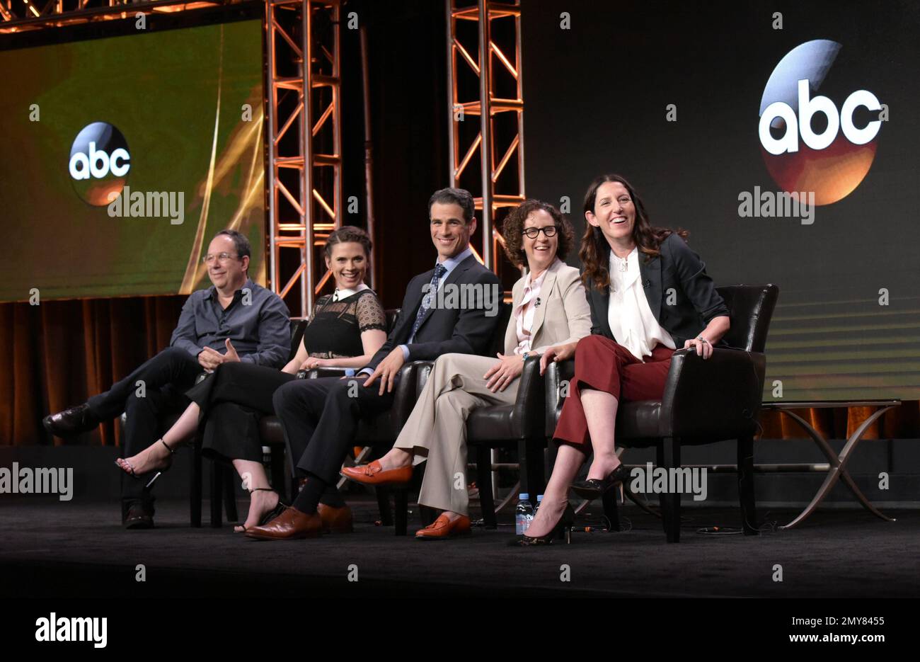 Executive producer Mark Gordon, from left, Hayley Atwell, Eddie Cahill ...