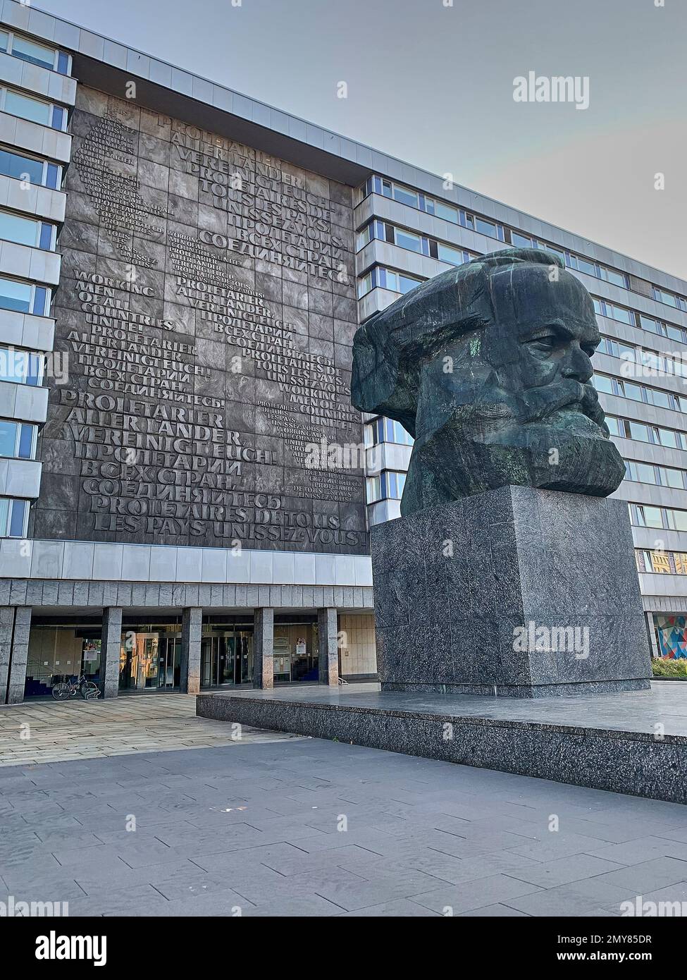Chemnitz, Germany - 09 08 2021: Monument of Karl Marx infront of a ...
