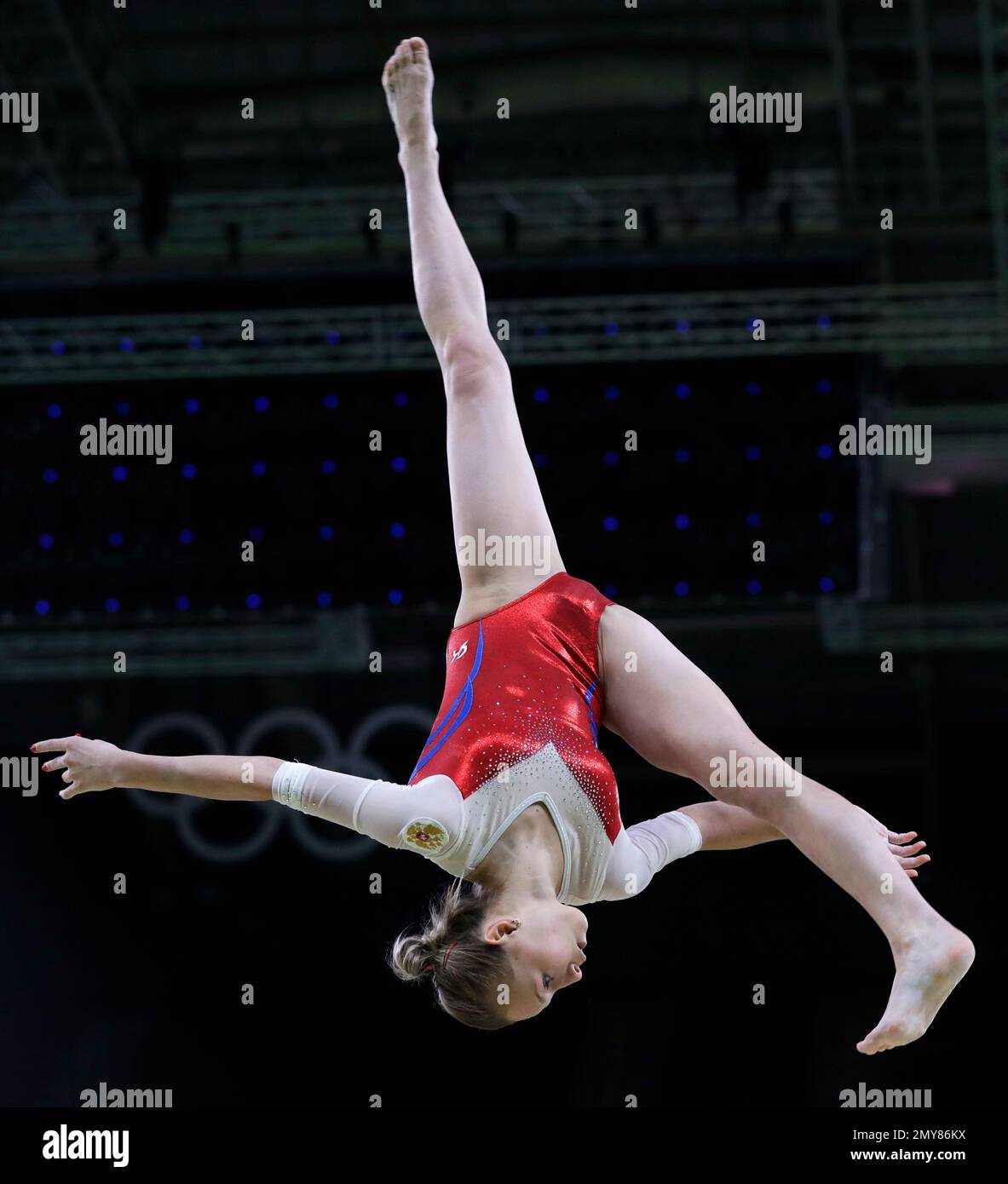 Russian gymnast Daria Spiridonova trains on the beam ahead of the 2016 ...