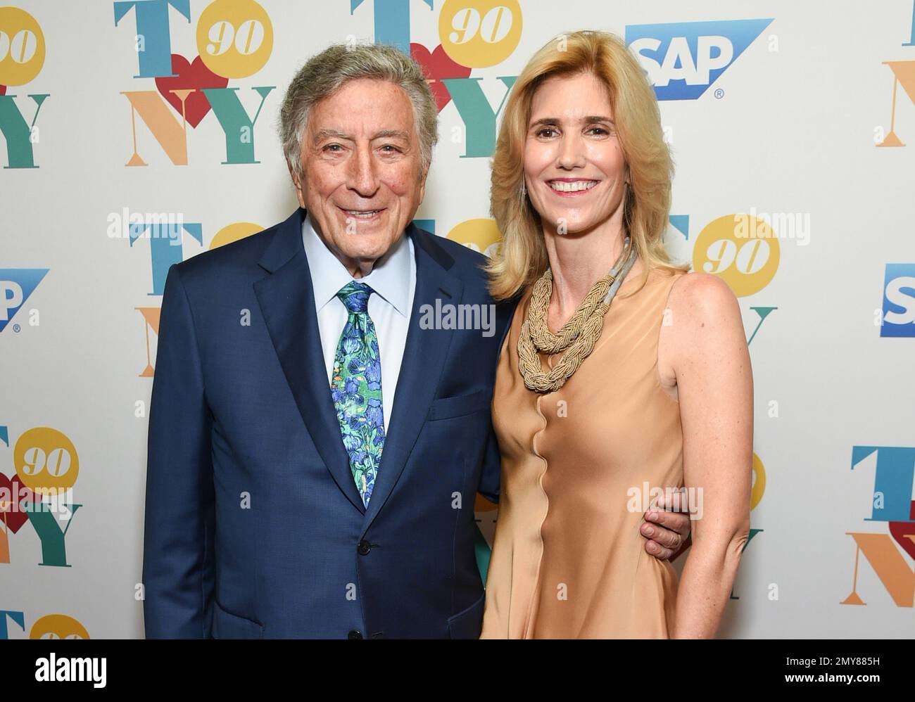 Singer Tony Bennett and wife Susan Crow arrive for his 90th birthday ...