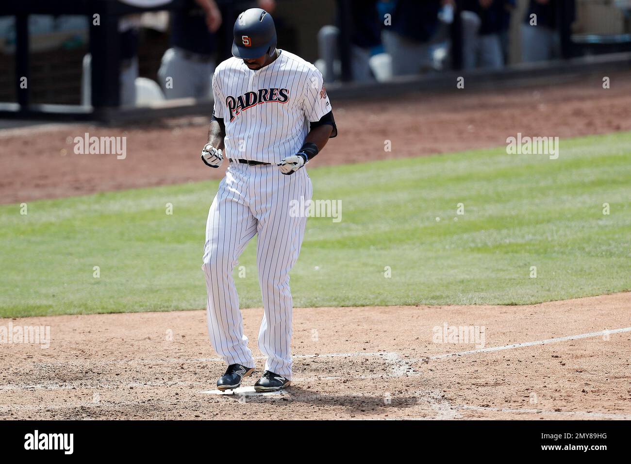 San Diego Padres' Jabari Blash scores on his home run during the ...
