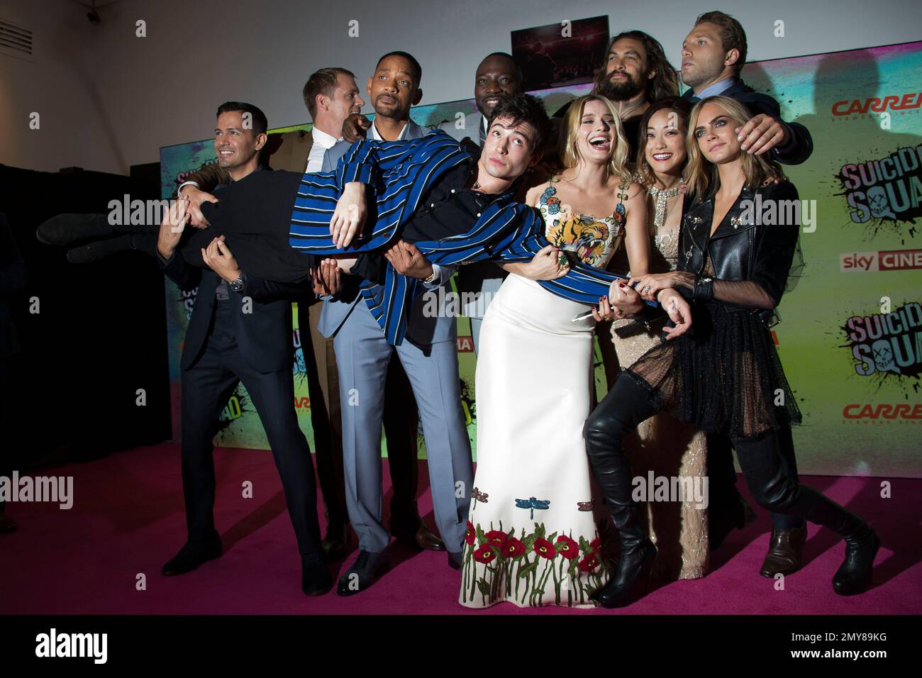 Actors, from left to right, Jay Hernandez, Joel Kinnaman, Will Smith ...