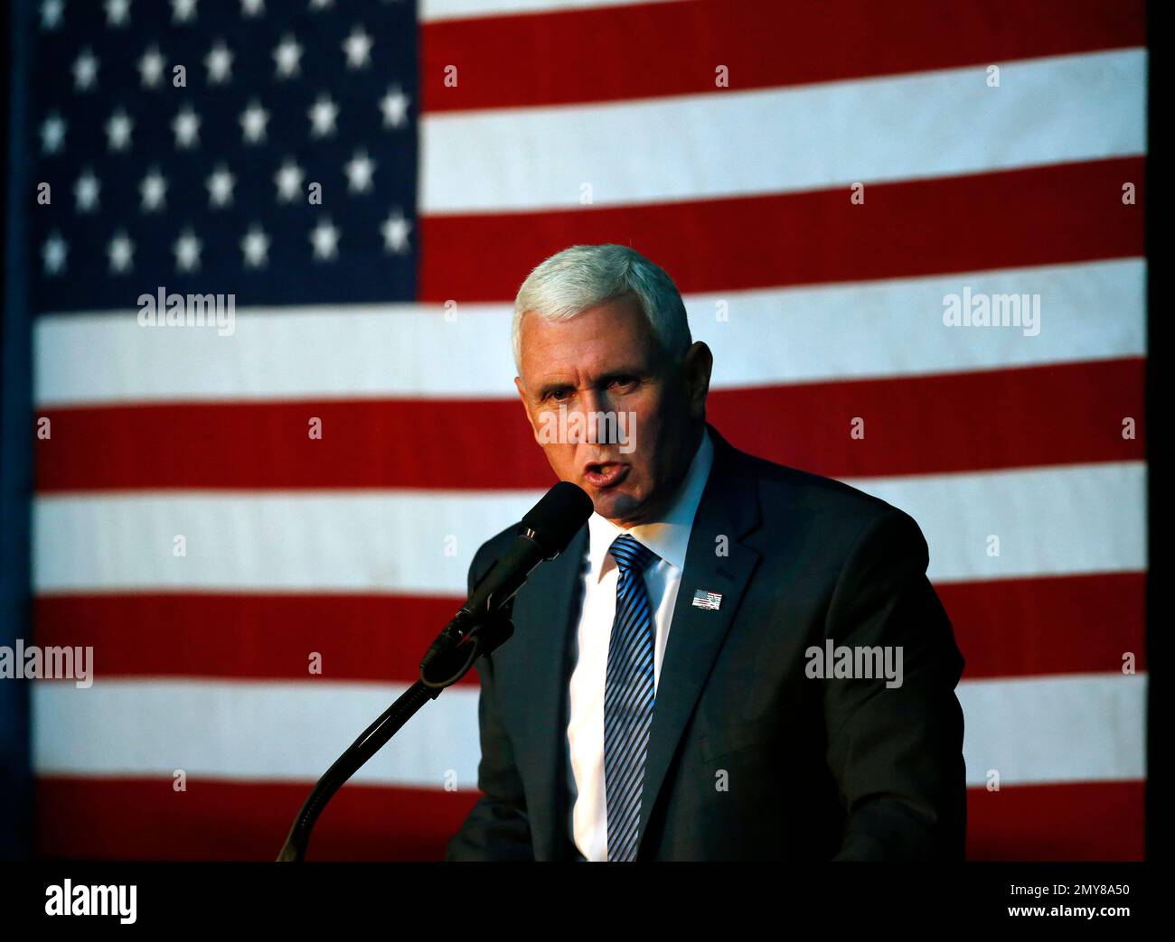 Republican vice presidential nominee Mike Pence speaks at a campaign ...
