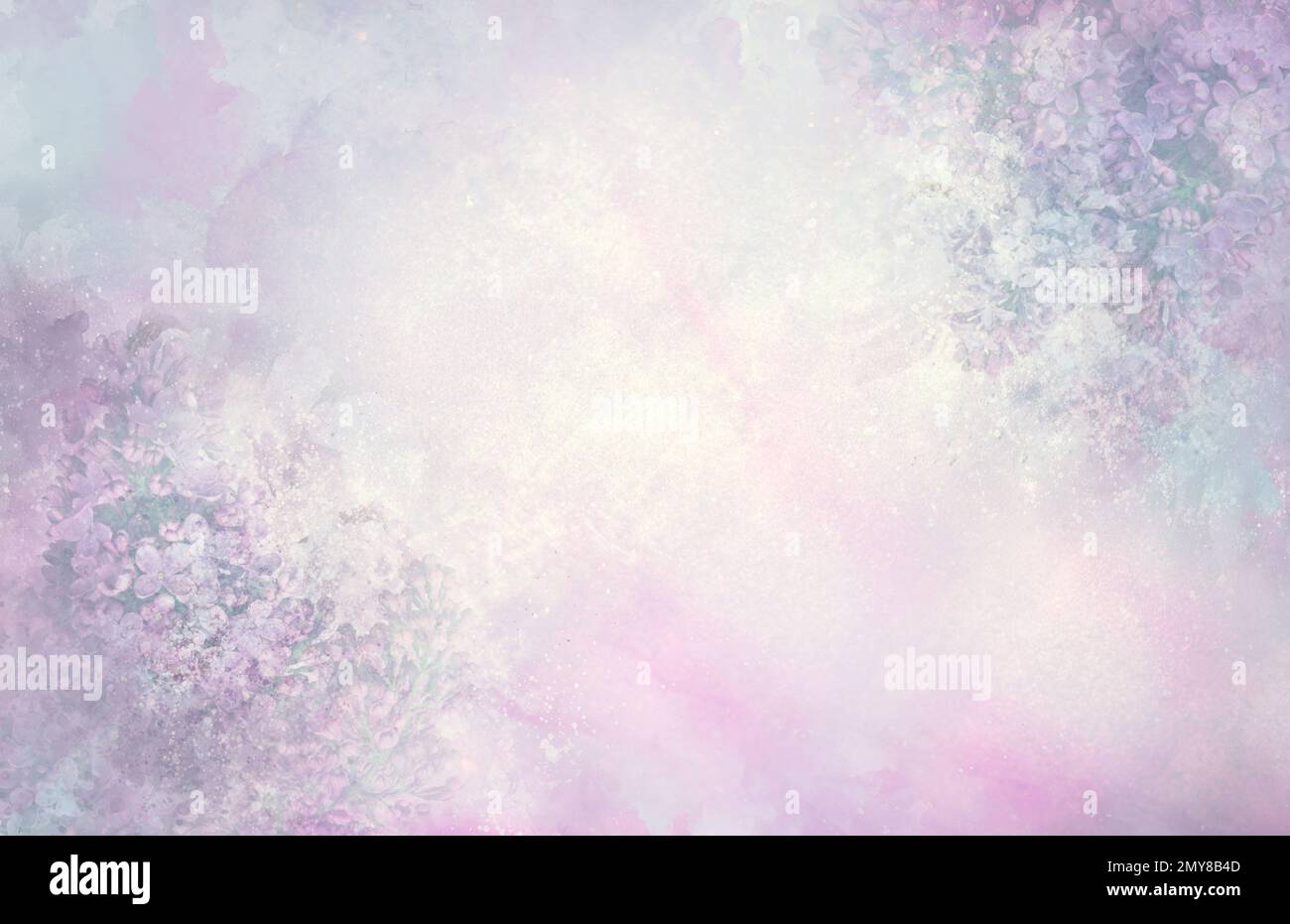 Pastel background with purple flowers Stock Photo - Alamy