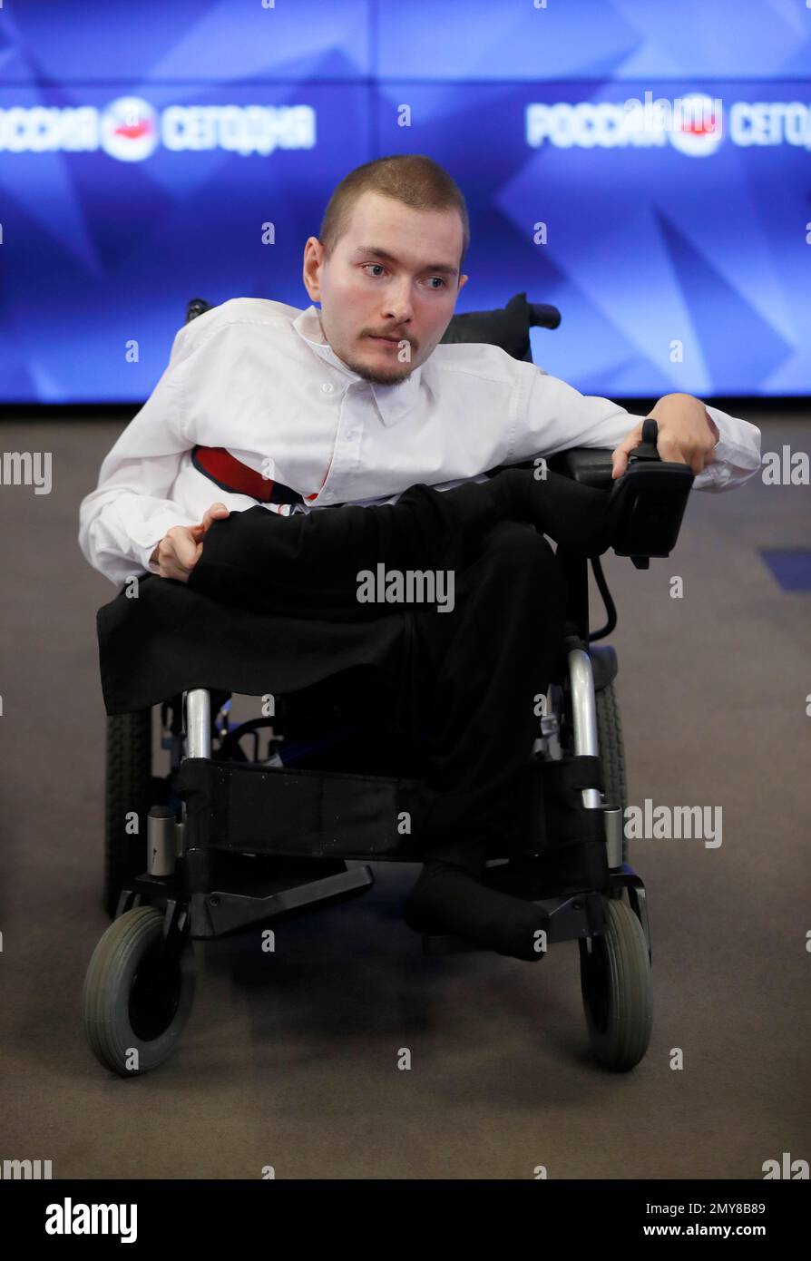 Russian engineer Valery Spiridonov, who suffers from a genetic muscle-wasting disease and who ...