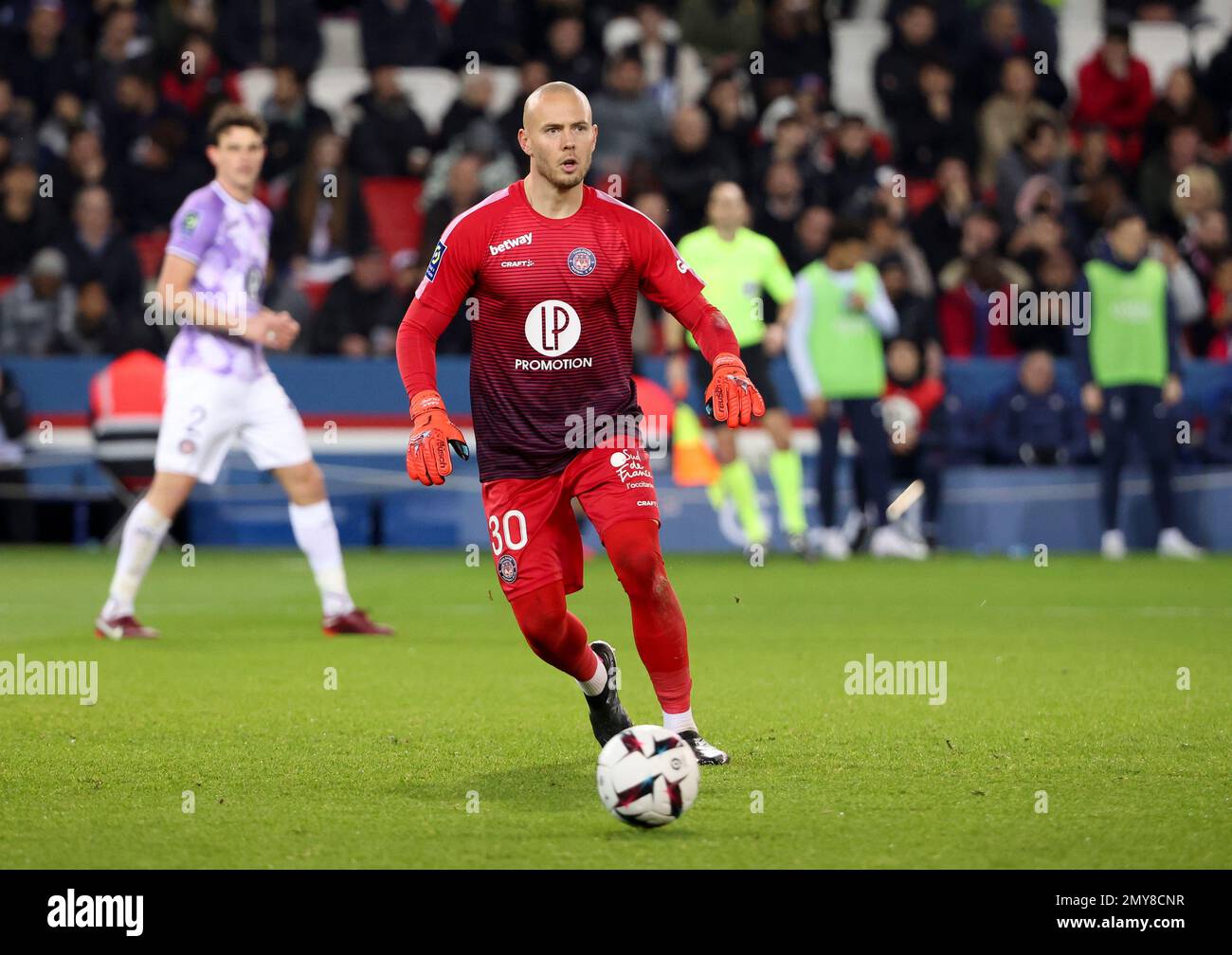 Toulouse goalkeeper Maxime Dupe during the French championship Ligue 1 ...