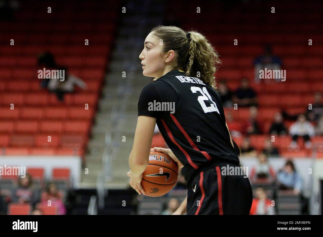 Stanford forward Brooke Demetre controls the ball during the second half of an NCAA college ...