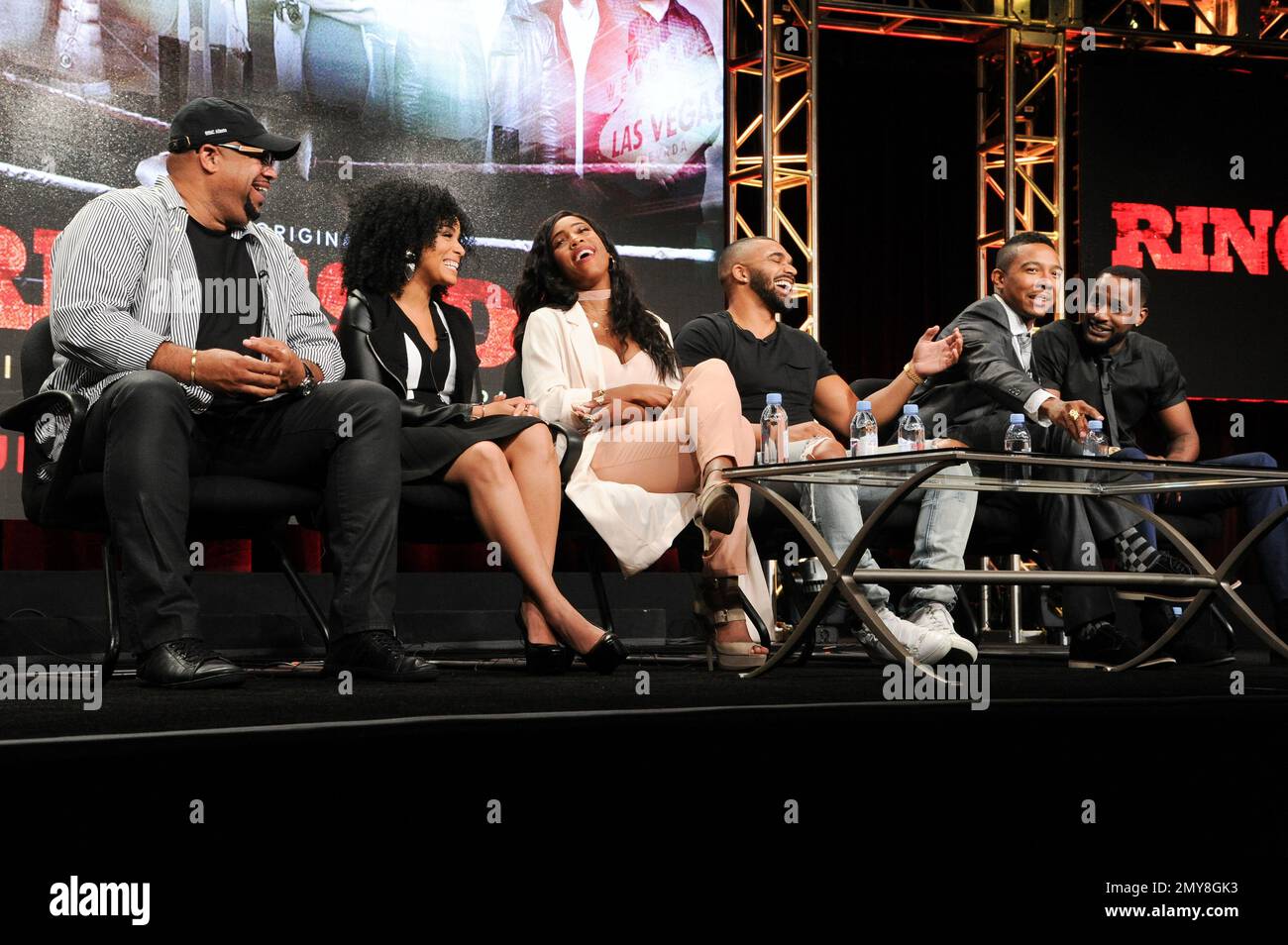 Russ Parr, from left, Raney Branch, Sevyn Streeter, Tyler Lepley, Allen ...