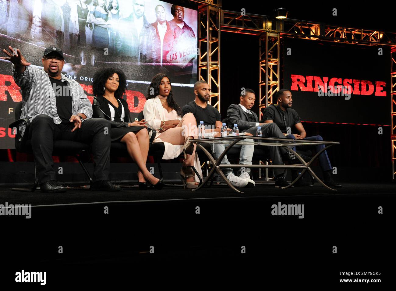 Russ Parr, from left, Raney Branch, Sevyn Streeter, Tyler Lepley, Allen ...