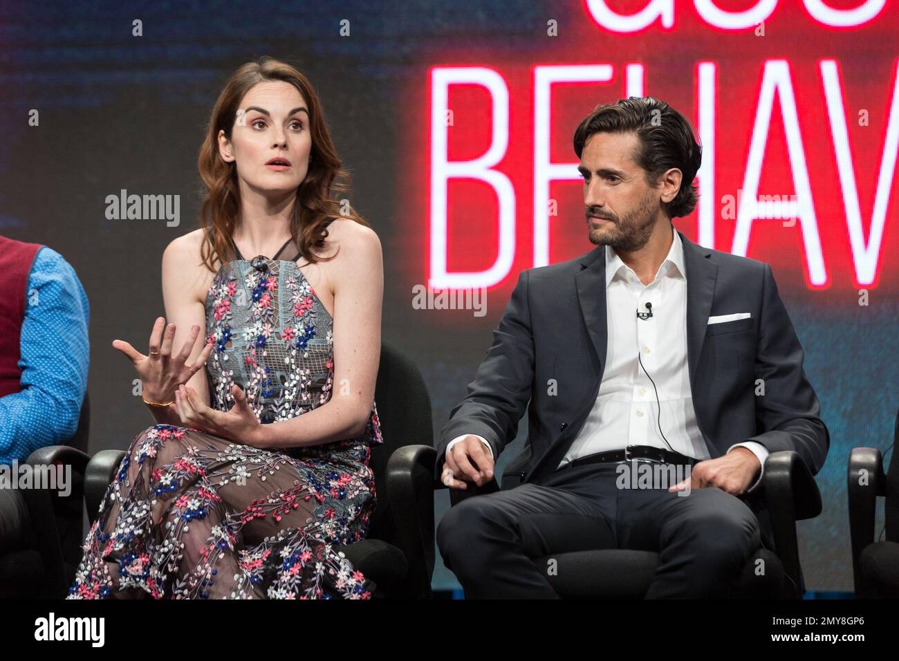 Michelle Dockery, left, and Juan Diego Botto participate in the TNT ...