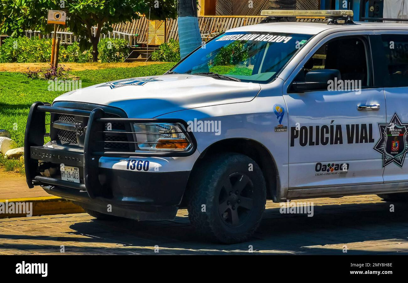 Puerto Escondido Oaxaca Mexico 2023 Mexican police car vehicle pick up ...