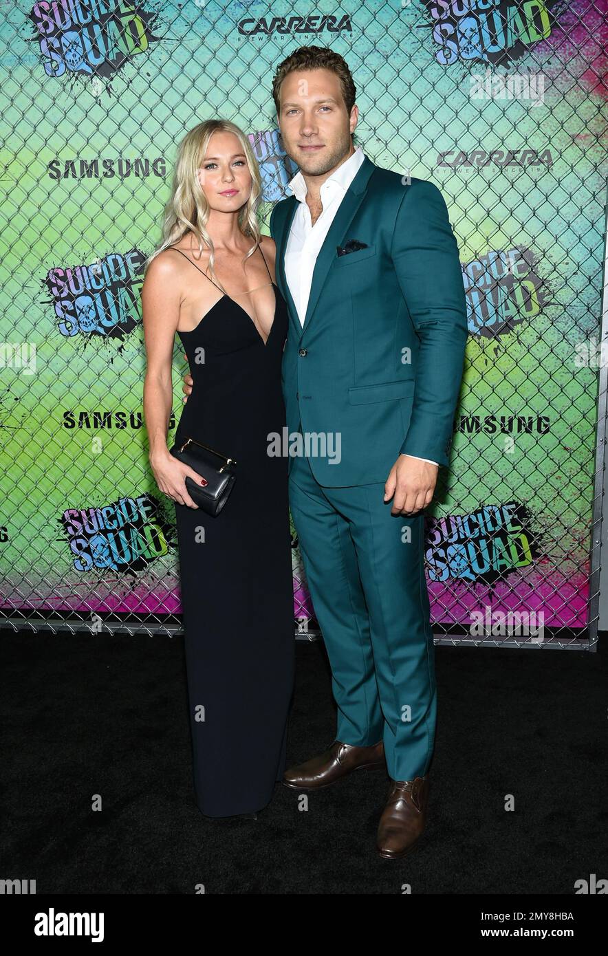 Actor Jai Courtney, right, and girlfriend Mecki Dent attend the world ...