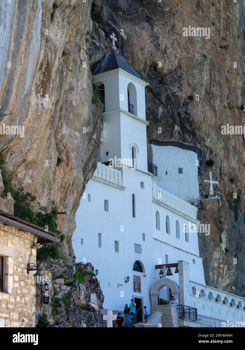 Ostrog Monastery upper church in the cliff facade Stock Photo - Alamy