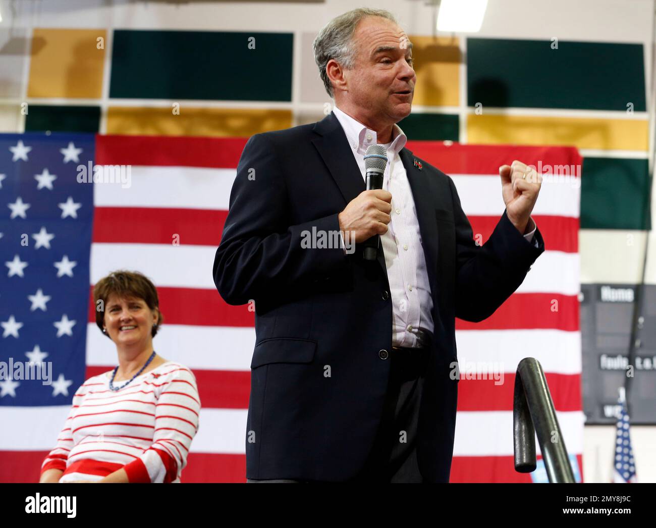 Democratic vice presidential candidate Sen. Tim Kaine, D-Va., as his ...