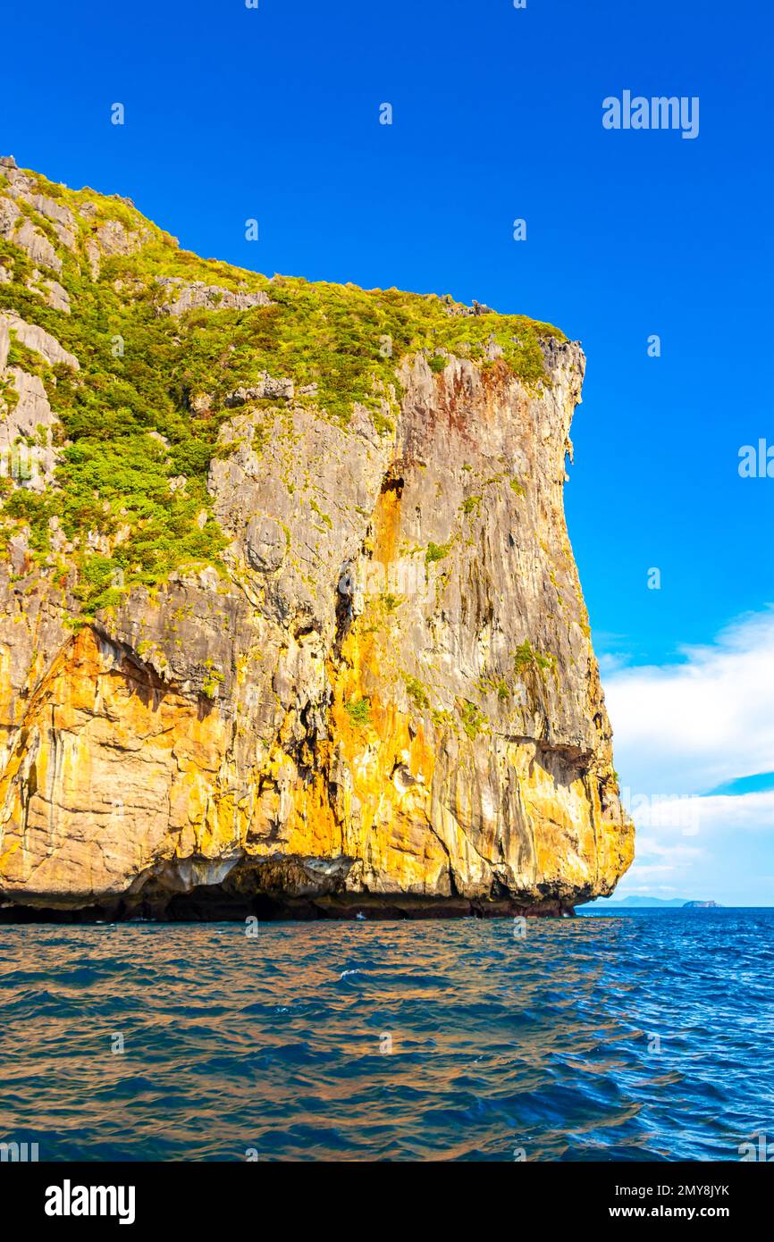 Beautiful tropical limestone islands on Koh Phi Phi Leh island in Ao Nang Amphoe Mueang Krabi ...