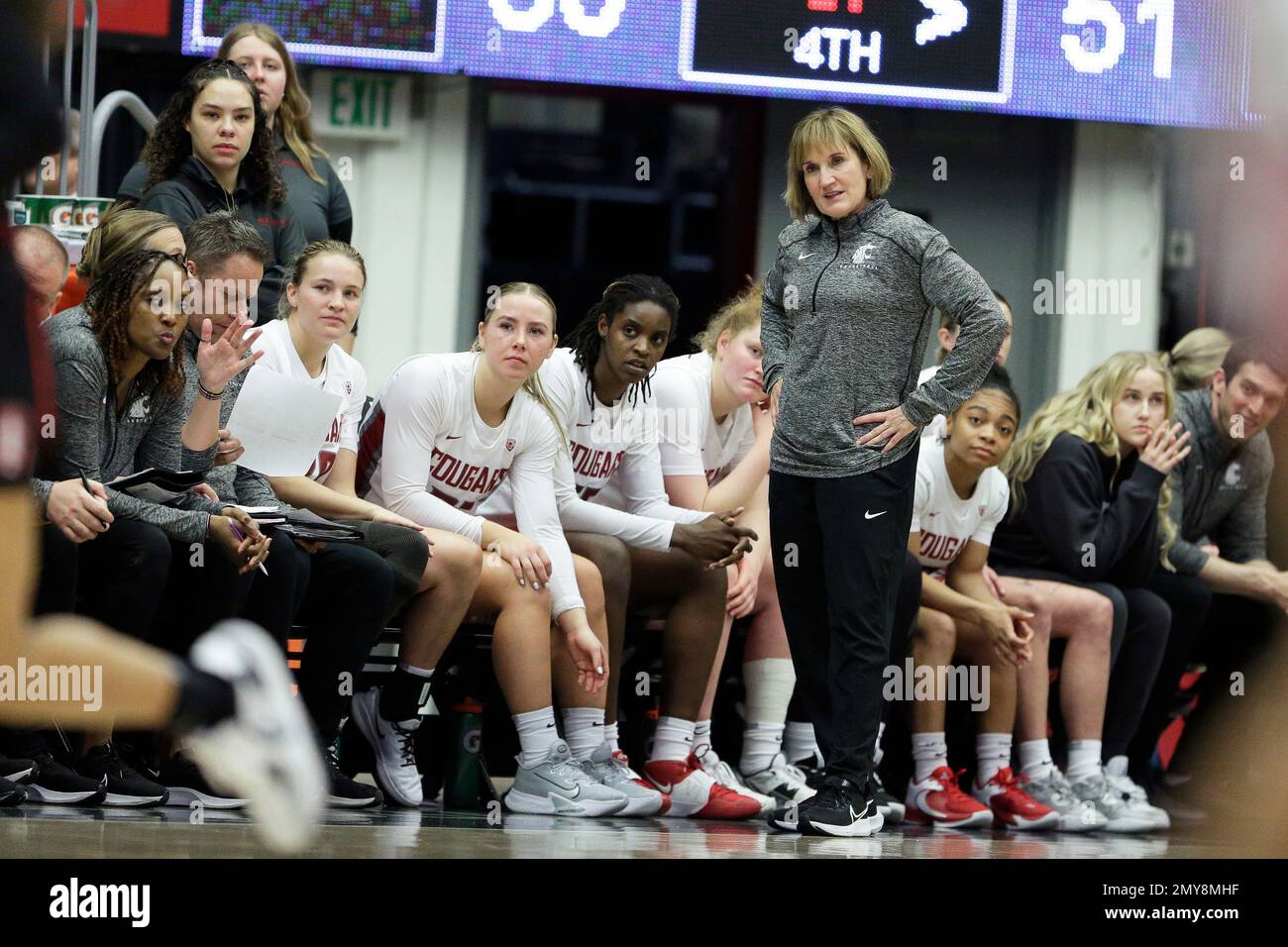 Washington State Head Coach Kamie Ethridge Standing Watches The Second