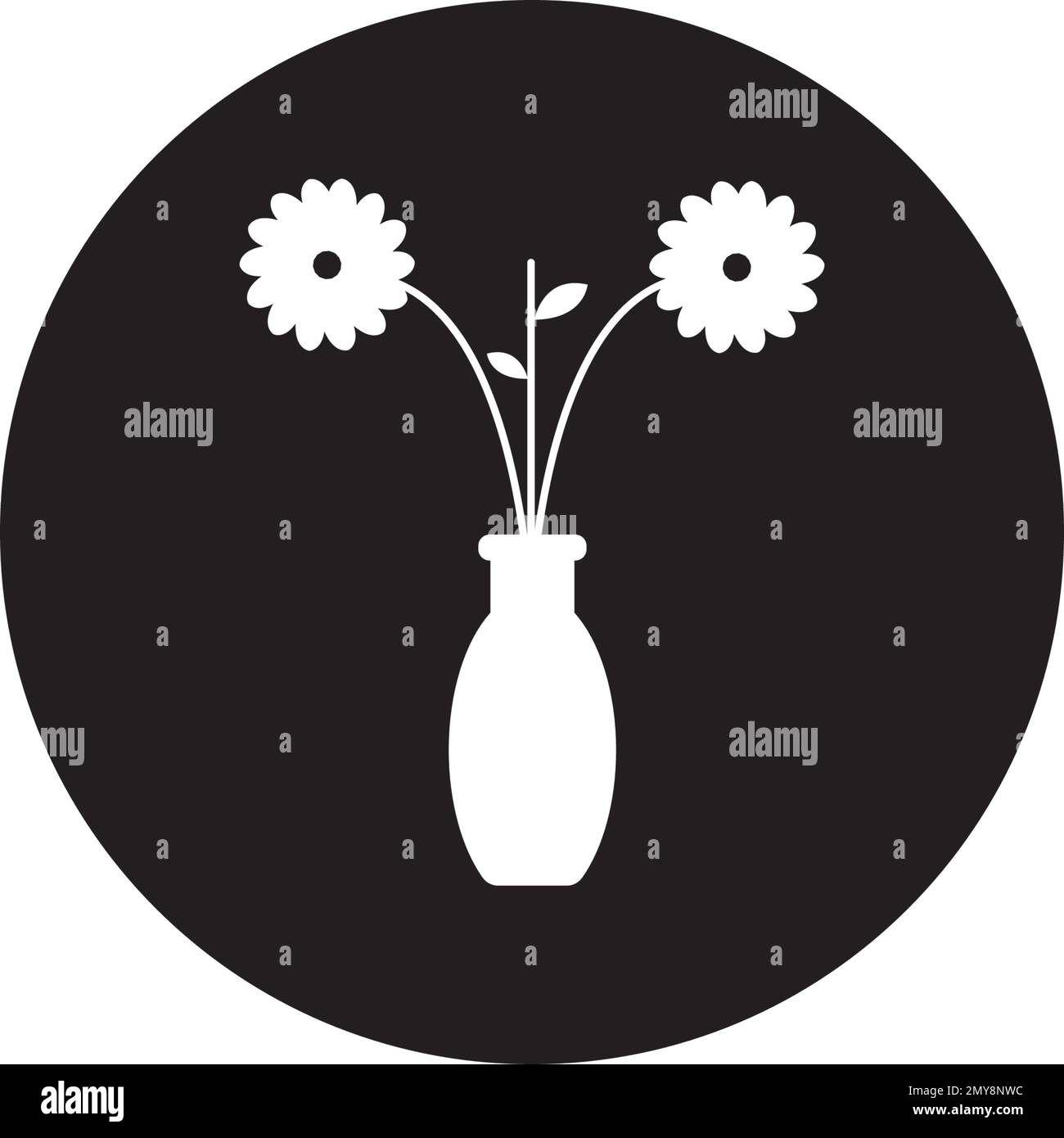 Flower vase logo vector design illustration template Stock Vector Image ...