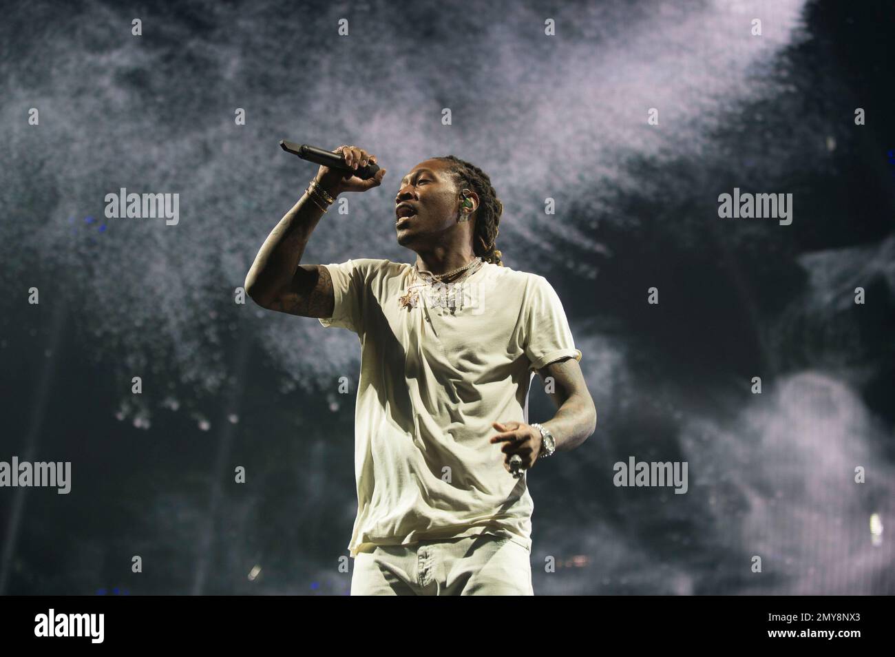 Future performs on stage during the Summer Sixteen Tour on Sunday, July ...