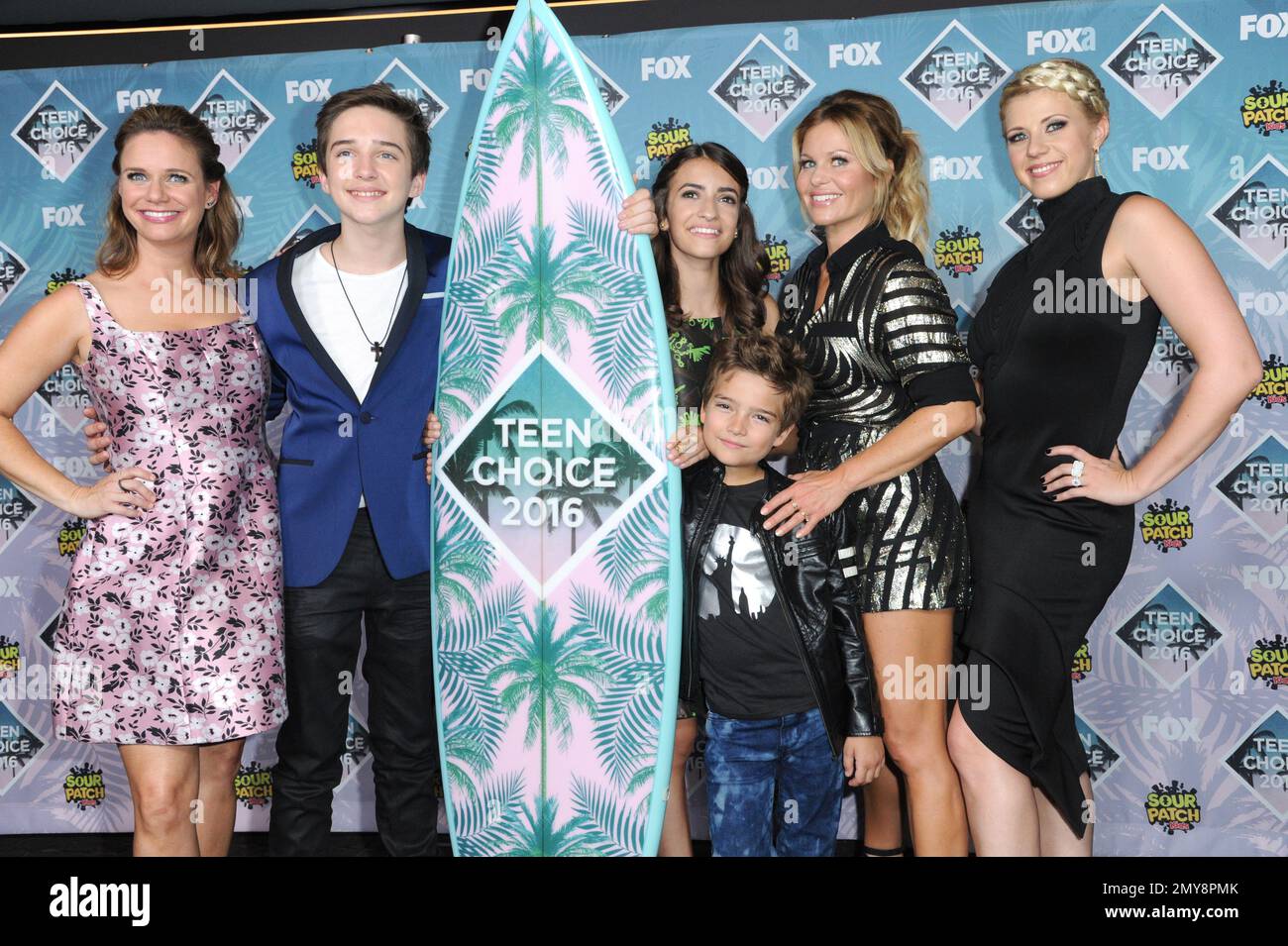 Andrea Barber, from left, Michael Campion, Soni Bringas, Elias Harger ...