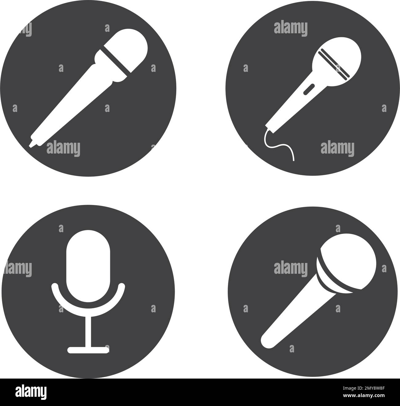 microphone icon vector template flat design Stock Vector Image & Art - Alamy