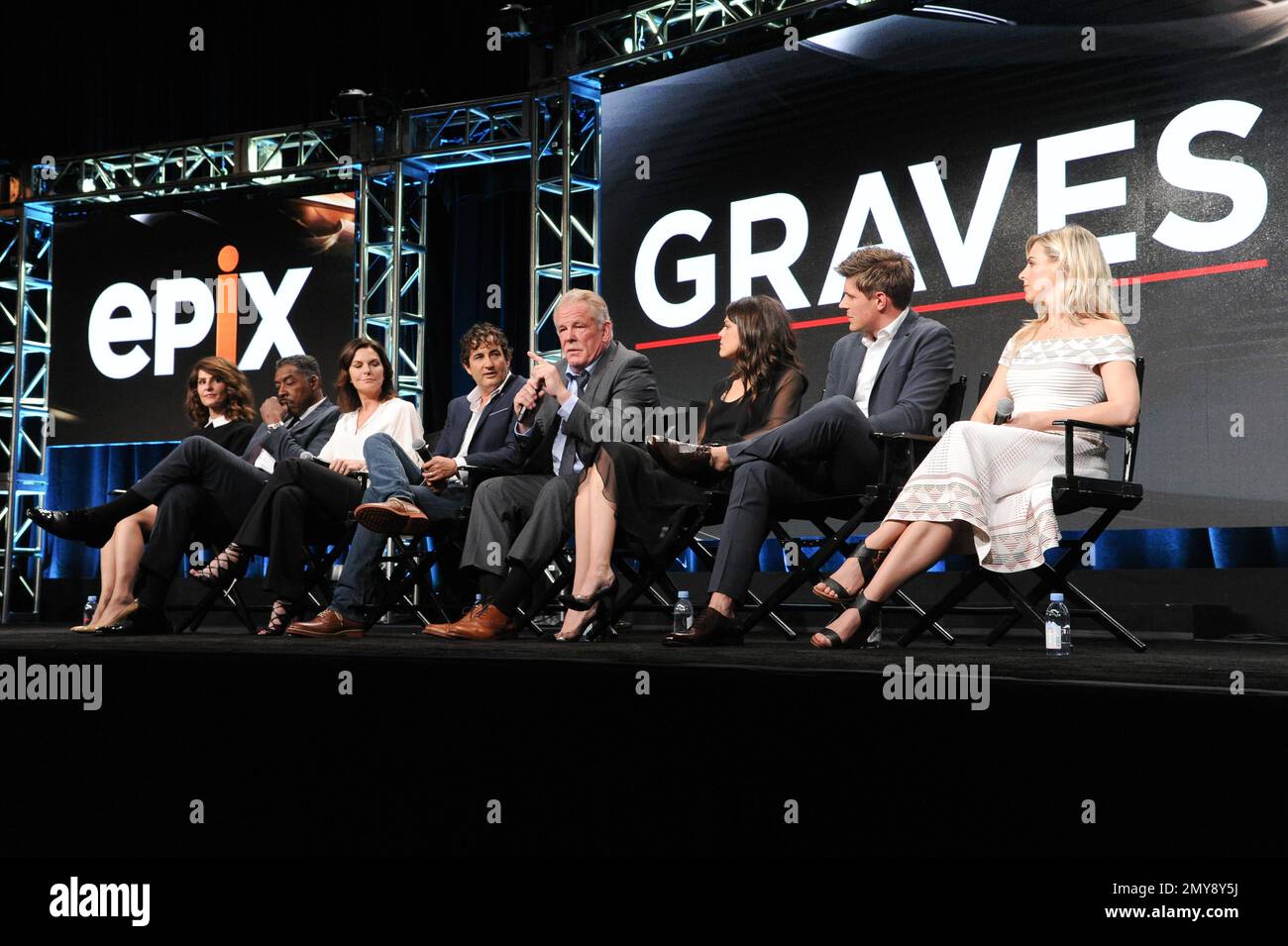 Nia Vardalos, from left, Ernie Hudson, Sela Ward, Joshua Michael Stern ...